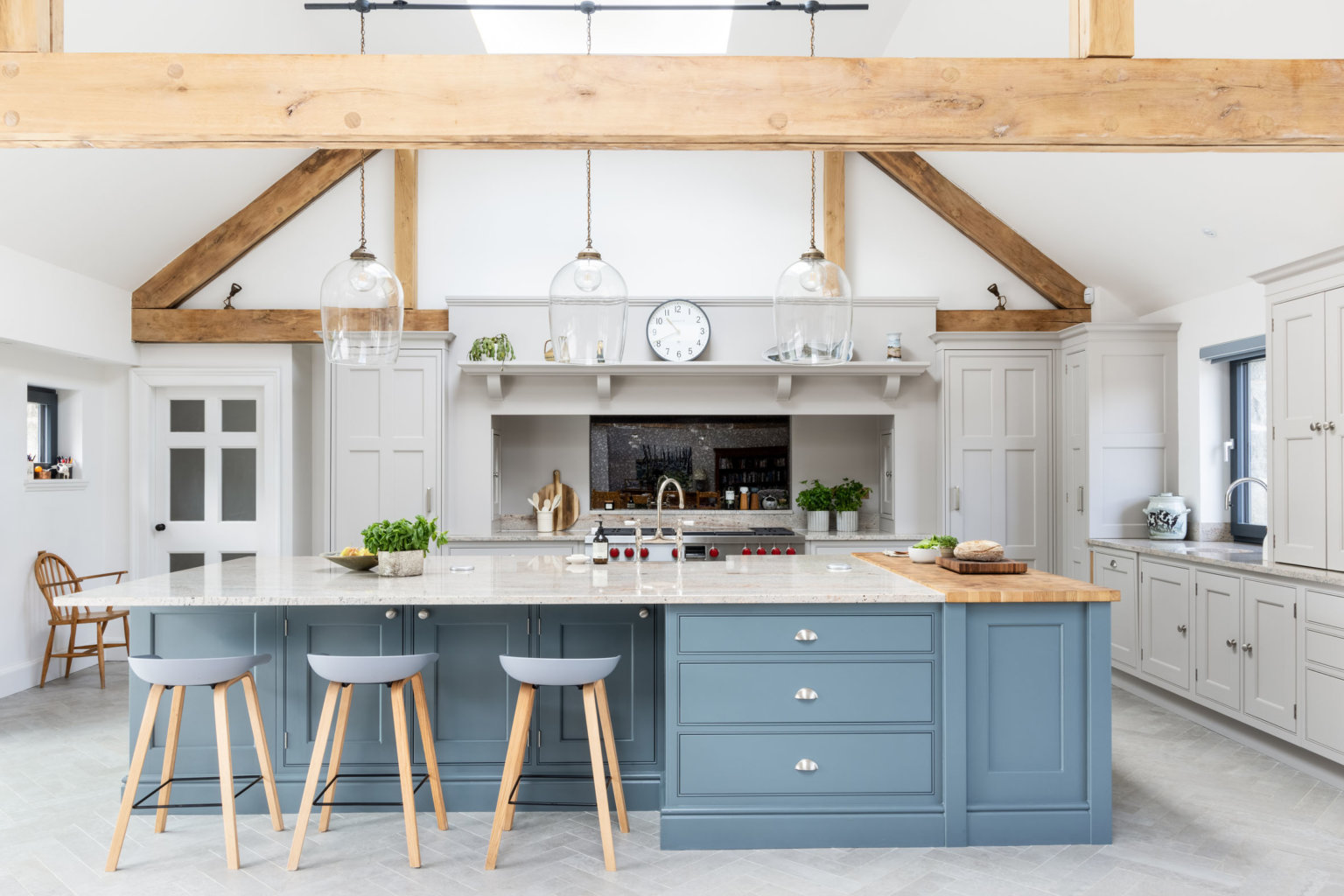 Dramatic Proportions: Blue and Ivory Kitchen by Drew Forsyth - The ...