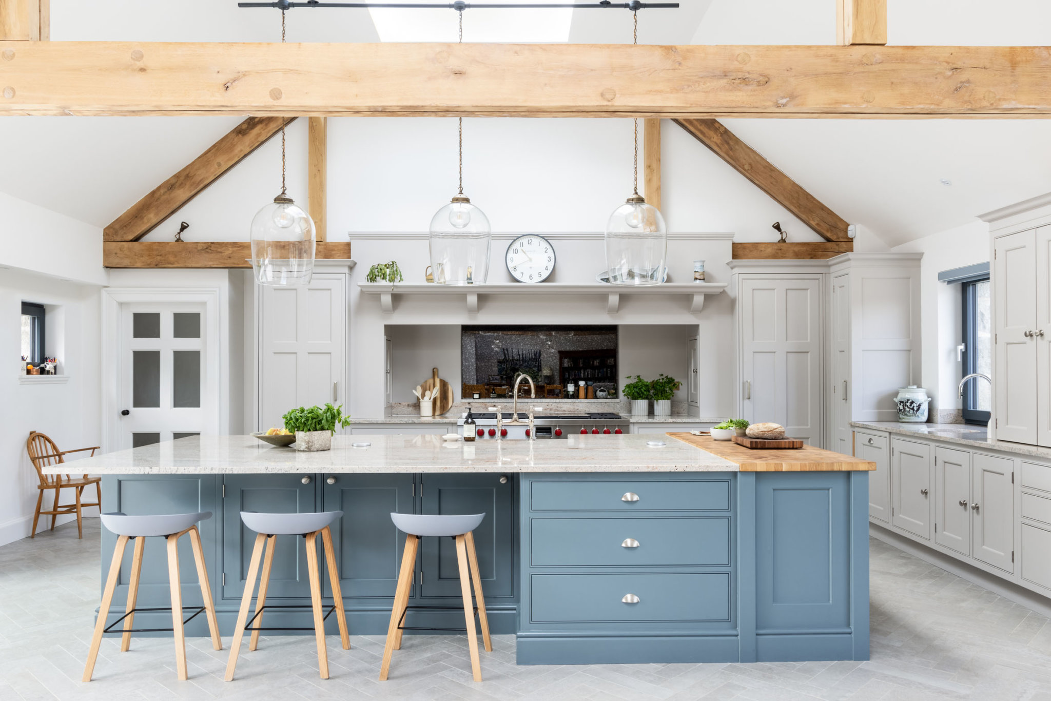 Dramatic Proportions: Blue and Ivory Kitchen by Drew Forsyth - The ...