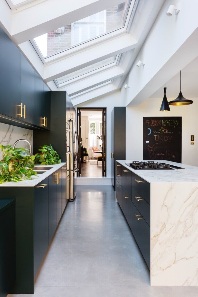 An inky blue kitchen by Hux London for a West London family home - The ...