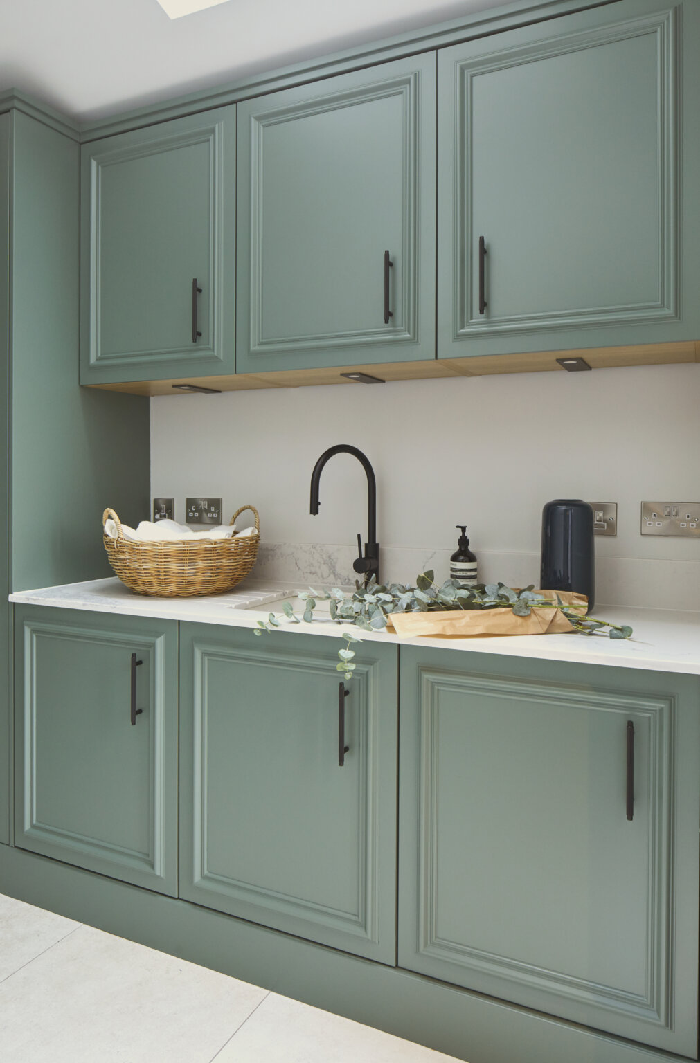 Calming blue bespoke kitchen by Sheraton Interiors - The Kitchen Think