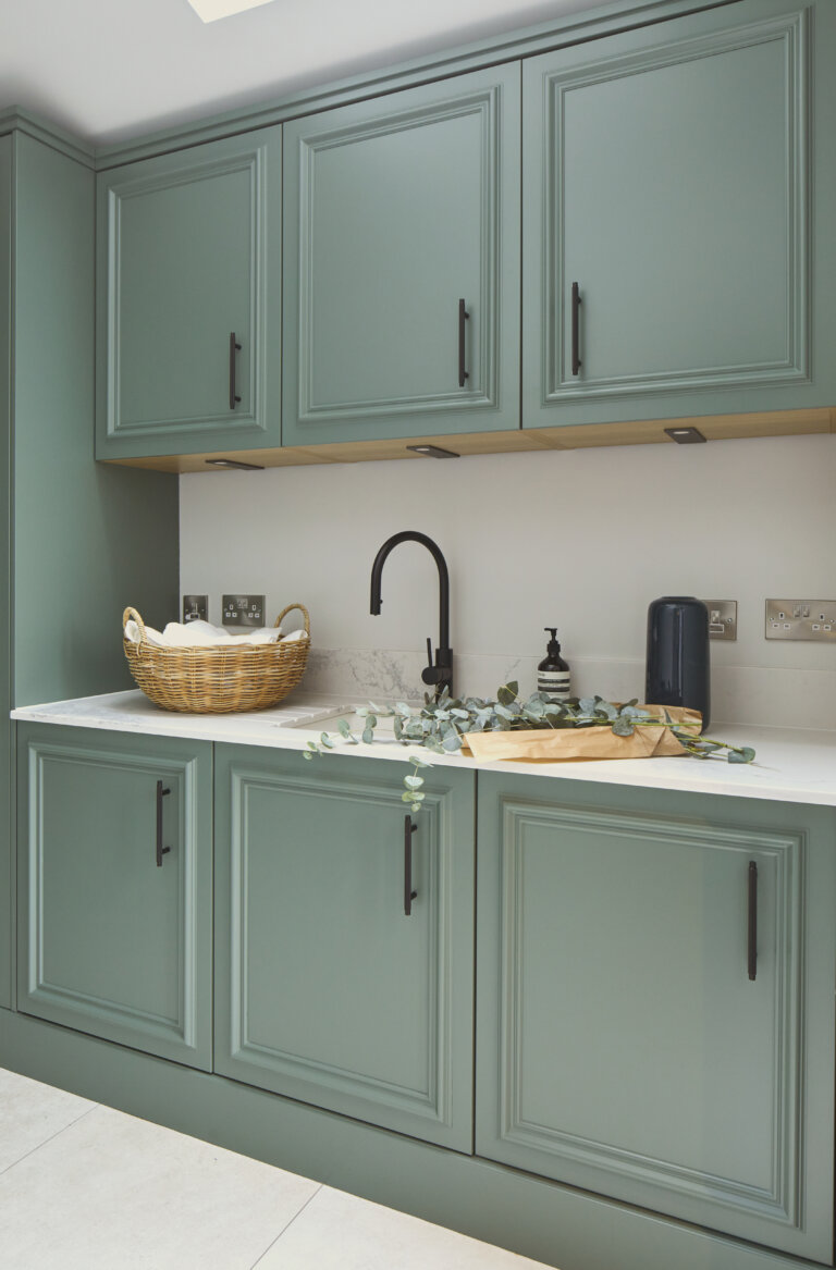 Calming blue bespoke kitchen by Sheraton Interiors - The Kitchen Think