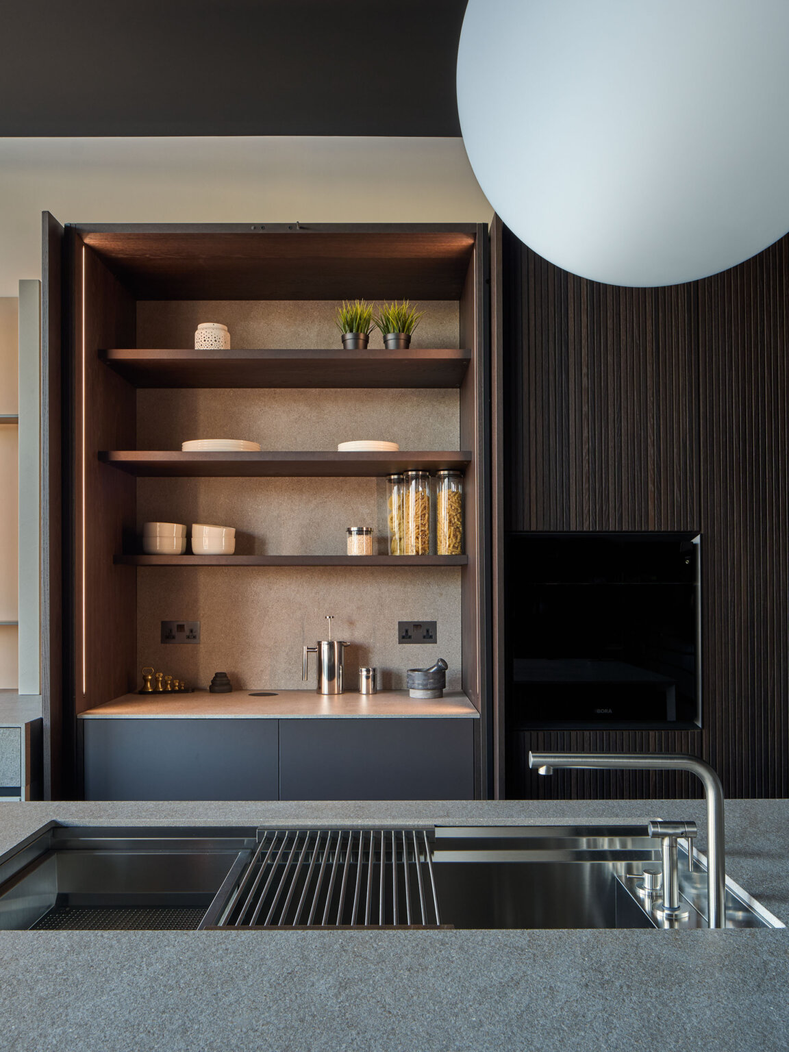 The Dramatic New Onestà Showroom, Featuring Brushed Steel and Blonde ...